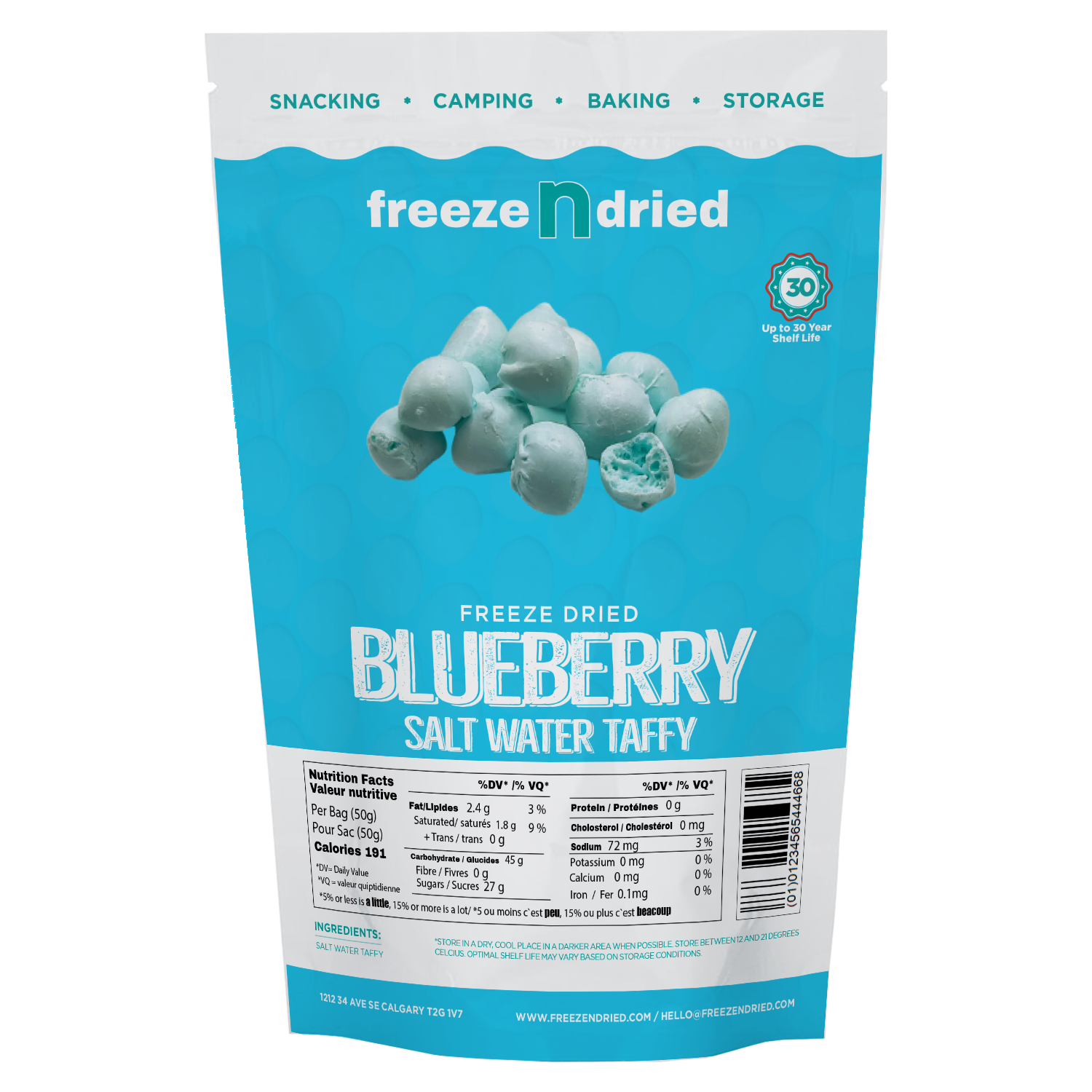 ☄️ Freeze Dried Salt Water Taffy - Blueberry